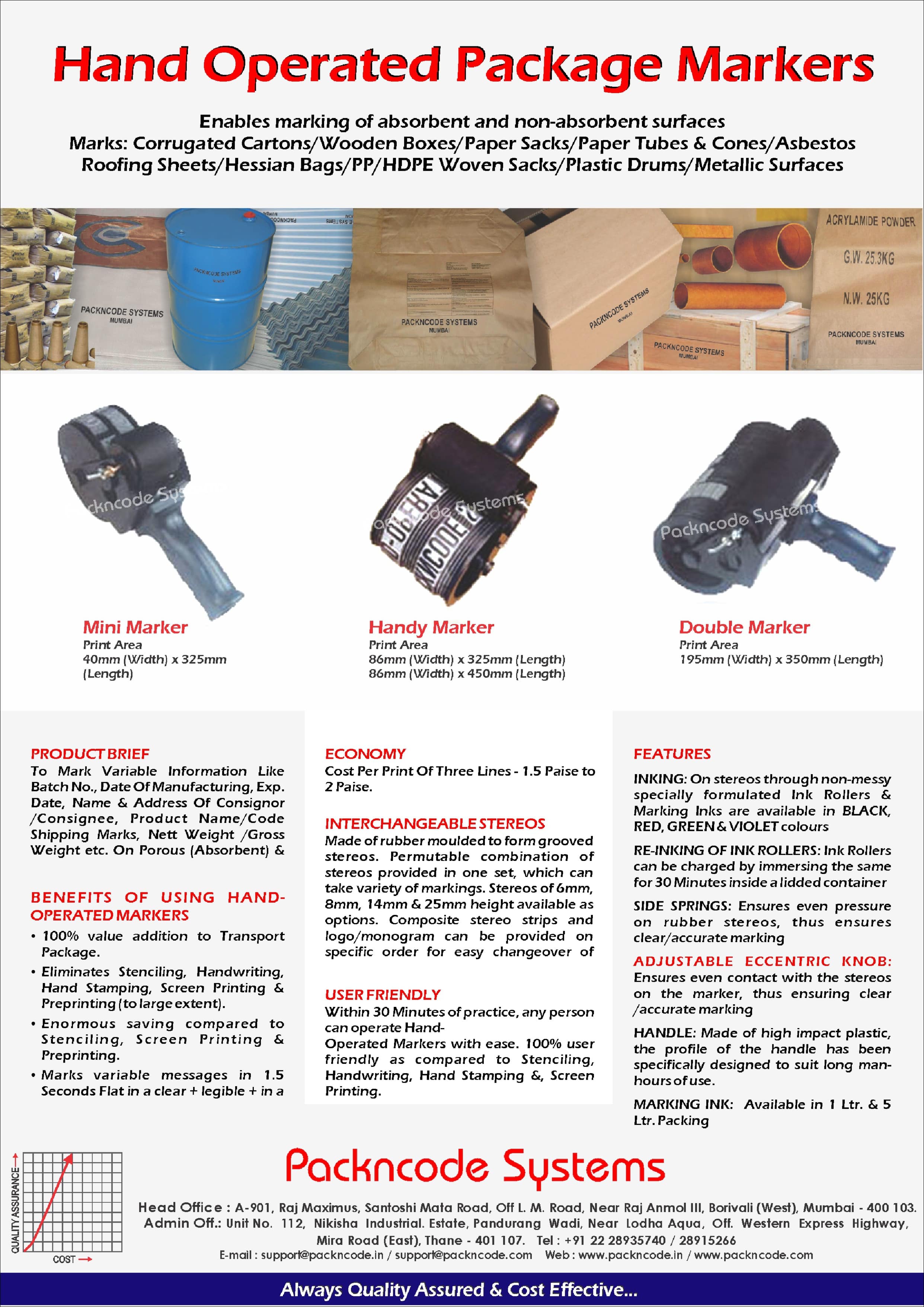 Hand Operated Package Markers